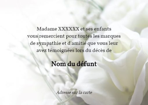 Exemples textes de remerciement décès - Gratuit